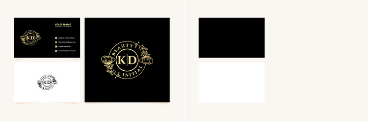 Initial kd letters hand drawn feminine and floral Vector Image