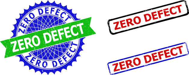 Zero defects rosette and rectangle bicolor Vector Image