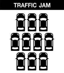 Traffic jam design car on road Royalty Free Vector Image