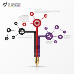 Education pen infographics design template Vector Image