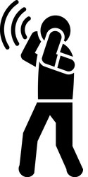 Man avatar with rock silhouette style icon Vector Image