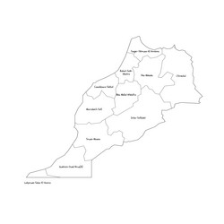 Morocco political map of administrative divisions Vector Image