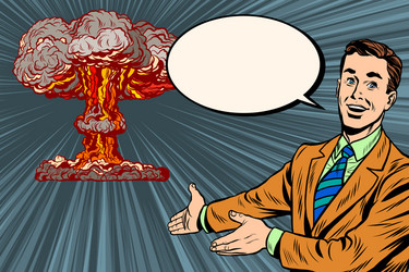 Nuclear explosion cartoon Royalty Free Vector Image