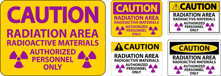 Radiation caution sign caution area Royalty Free Vector