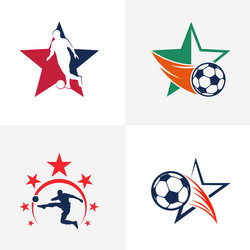 Soccer logo design creative football Royalty Free Vector