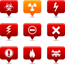 Warning buttons Royalty Free Vector Image - VectorStock