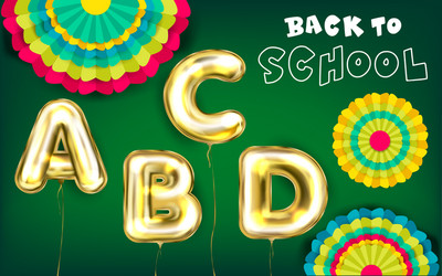 Back to school pink panorama banner with pinwheels