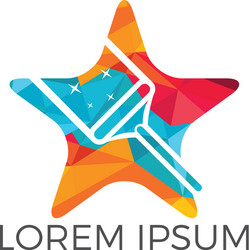 Star cleaning service logo design Royalty Free Vector Image