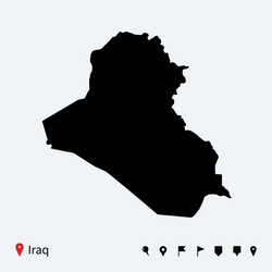 High quality labeled map with iraq borders Vector Image