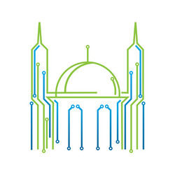 Islamic center building moslem mosque logo Vector Image