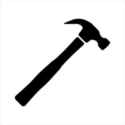 Simple hammer silhouette icon Royalty Free Vector Image