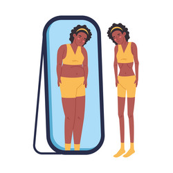 Anorexia woman character Royalty Free Vector Image