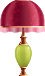 Vintage bedroom lamp hand drawing engraving Vector Image