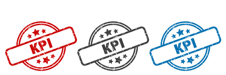 Kpi stamp label round grunge sign Royalty Free Vector Image