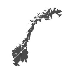 Norway map contour country norwegian Royalty Free Vector