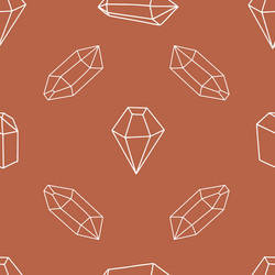 Seamless pattern with diamonds crystals Royalty Free Vector