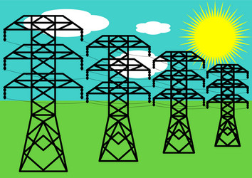 Towers transmission line transmission Royalty Free Vector