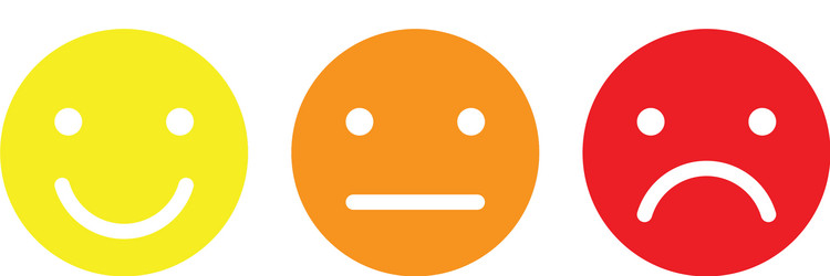 Basic emoticons set in square with rounded corners