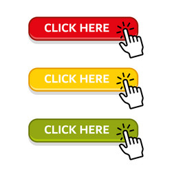 Follow button with click-hand banner for web Vector Image