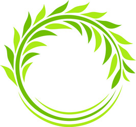 Green round background on white Royalty Free Vector Image