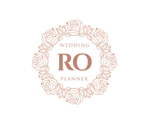 Ro initials letter wedding monogram logos Vector Image