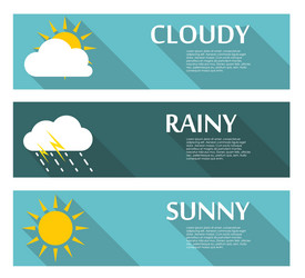 Weather icons with sun cloud rain and moon Vector Image