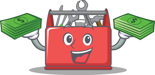 Money eye tool box character cartoon Royalty Free Vector
