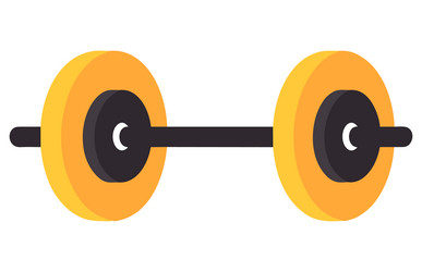 Flat dumbbell icon gym fitness elements Royalty Free Vector