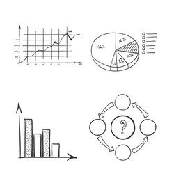 Bar chart hand drawn element Royalty Free Vector Image