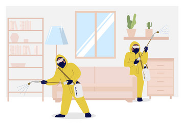 Professional pest control services flat Royalty Free Vector