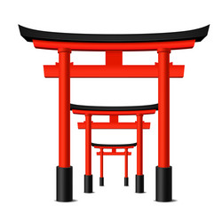 Floating torii shinto gate itsukushima shrine Vector Image