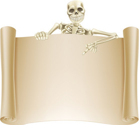 Wooden desk table with parchment paper scroll Vector Image