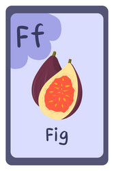 Cartoon alphabet food flash card for education Vector Image
