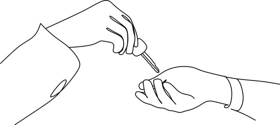 Continuous line drawing real estate agent Vector Image