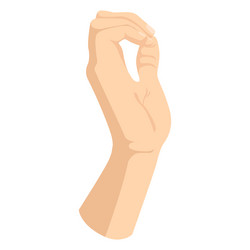 Fingers joining thumb semi flat hand sign Vector Image