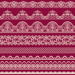 Set of lace paper border frame Royalty Free Vector Image