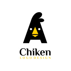 Chicken farm logo with sun Royalty Free Vector Image