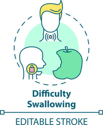 Difficulty swallowing concept icon Royalty Free Vector Image