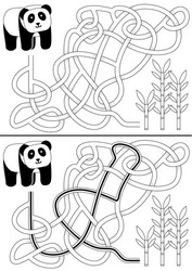 Easy panda maze Royalty Free Vector Image - VectorStock