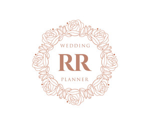 Rr initials letter wedding monogram logos Vector Image