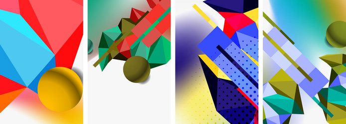 3d sphere and 3d low poly triangle design Vector Image