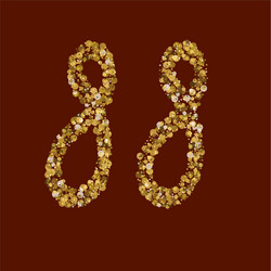 Hh golden glitter letter Royalty Free Vector Image