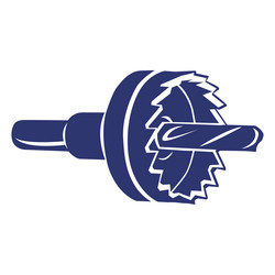 Blue drill bit tool design cut out Royalty Free Vector Image