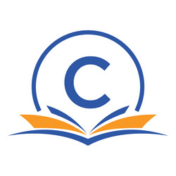 Letter c education logo book concept training Vector Image
