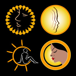 Logos for sun tanning Royalty Free Vector Image