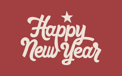 Happy new year fancy lettering Royalty Free Vector Image