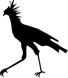 Secretary bird logo polygonal symbol Royalty Free Vector