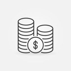 Coins stack icon in flat style money coin sign Vector Image
