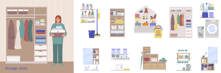 Wholesale stockroom workers in storage room Vector Image