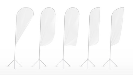 White blank event flag mockup set vertical banner Vector Image